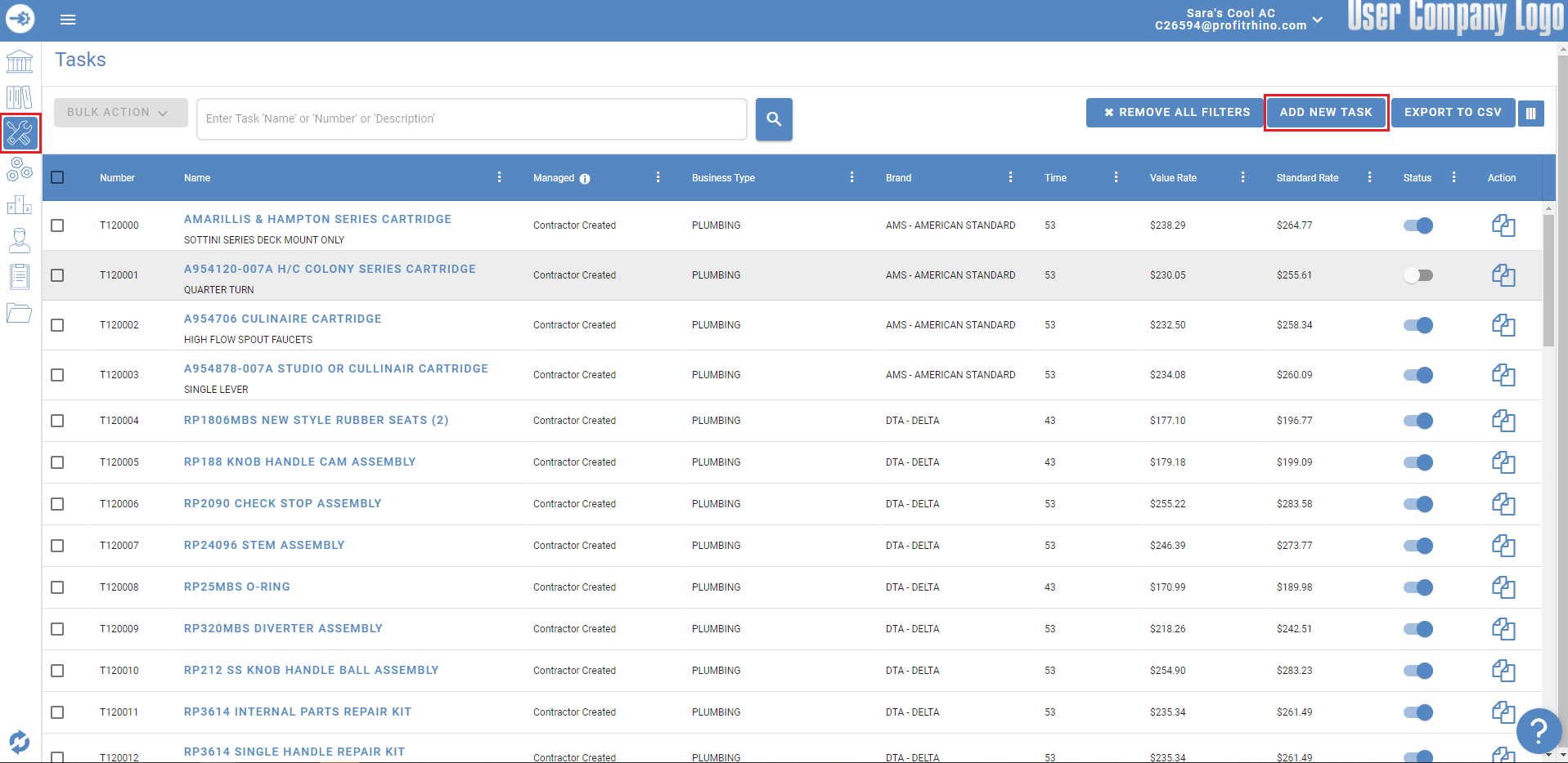 Creating A Task – Profit Rhino