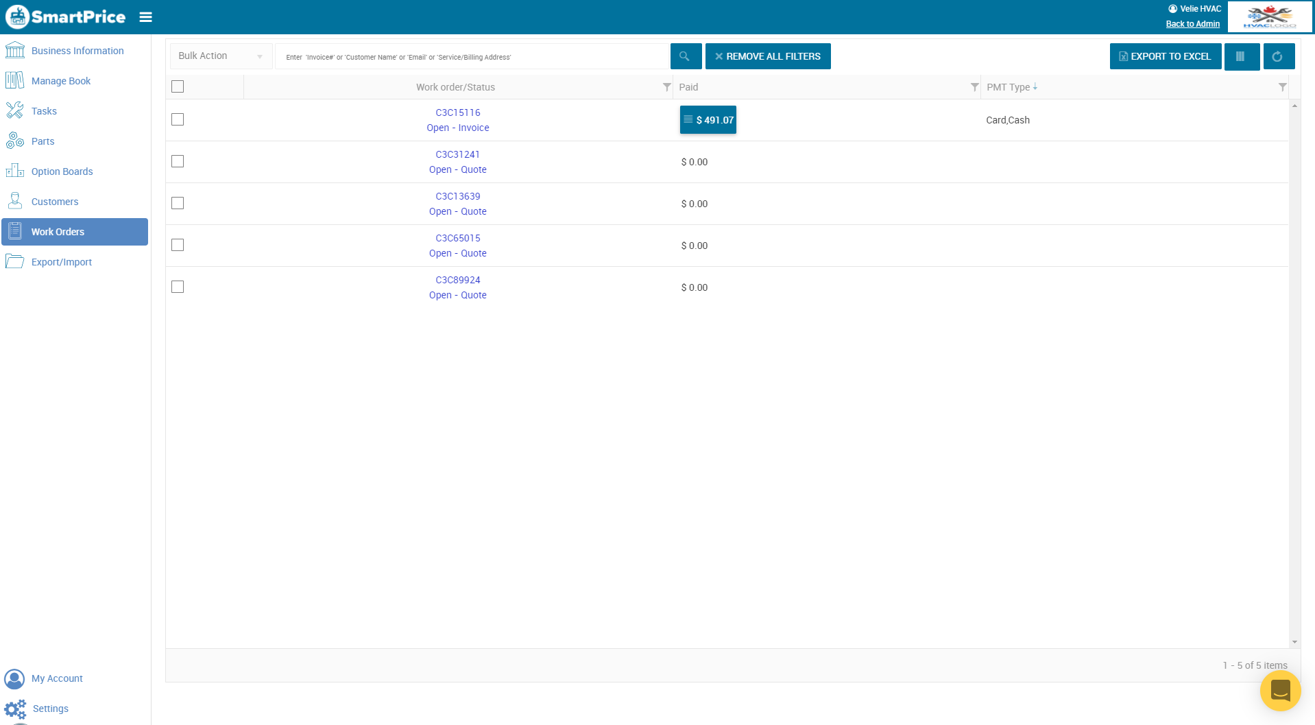 Filtering The Work Order Grid – Profit Rhino