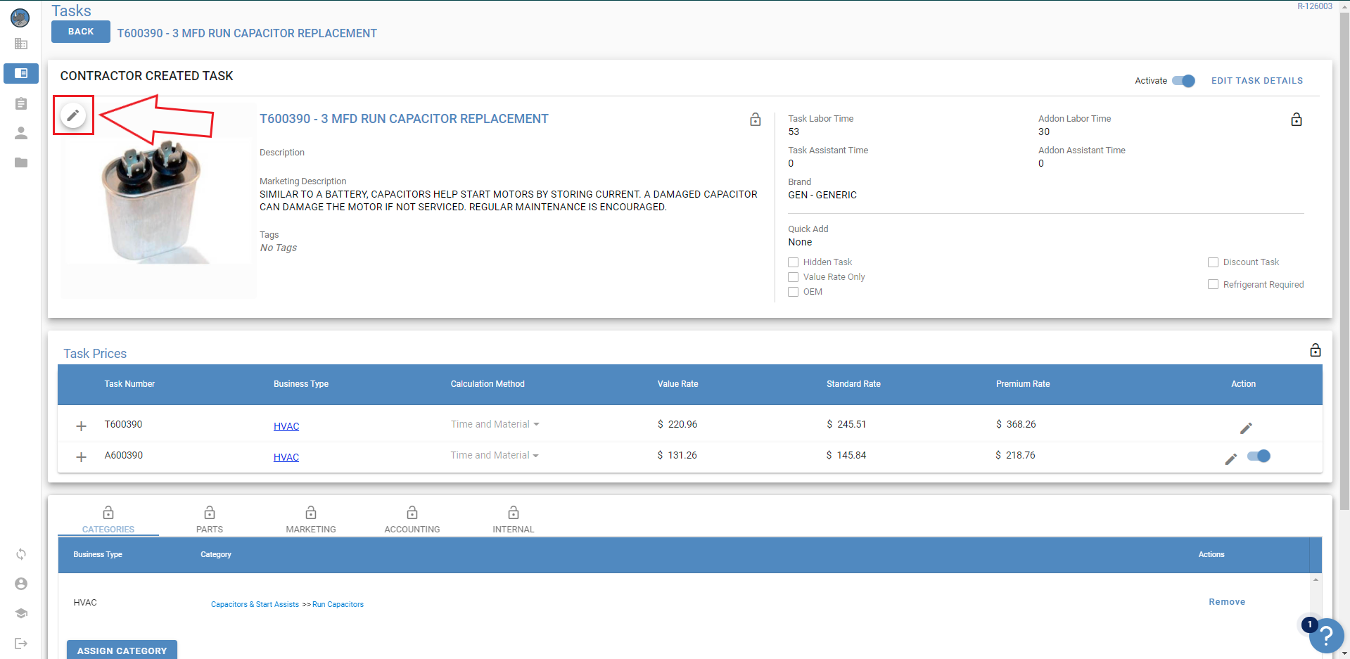 Editing tasks – Profit Rhino